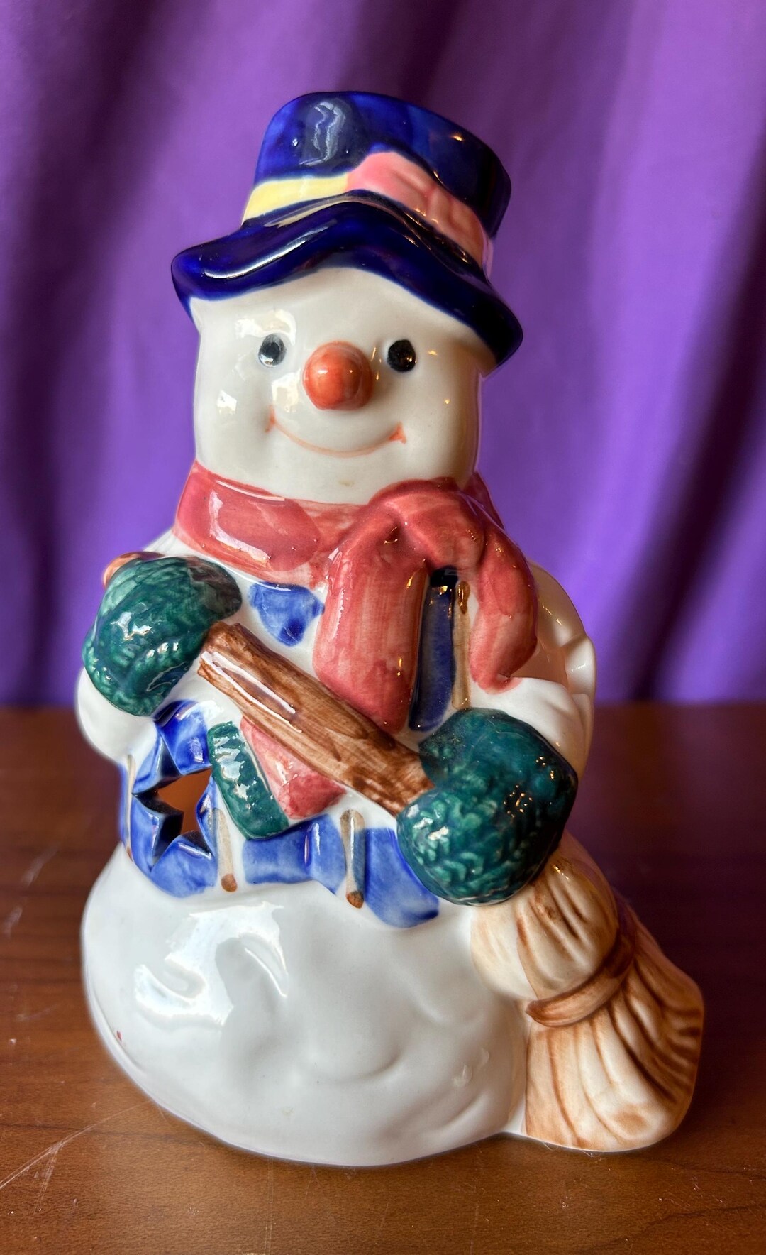 Snowman Tealight Candleholder From the 90s - Etsy