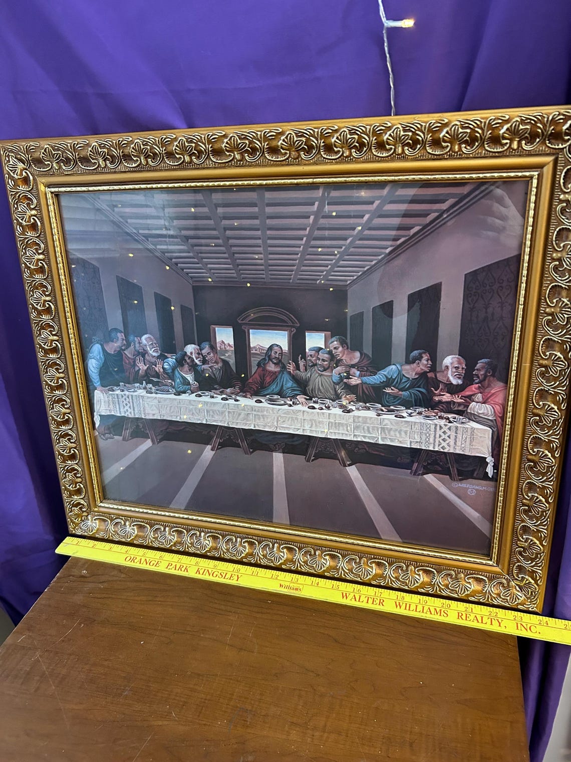 Black Last Supper With Gold Frame - Etsy