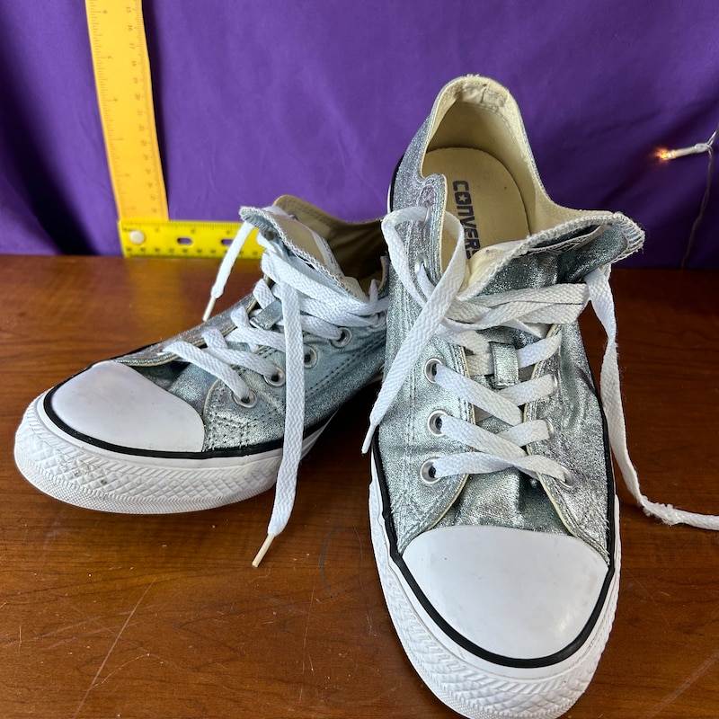 Silver Converse - Etsy