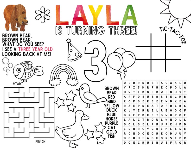 Bear Brown Coloring Page - Etsy