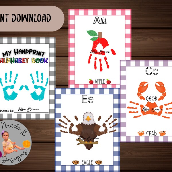 Handprint Abc Book - Etsy