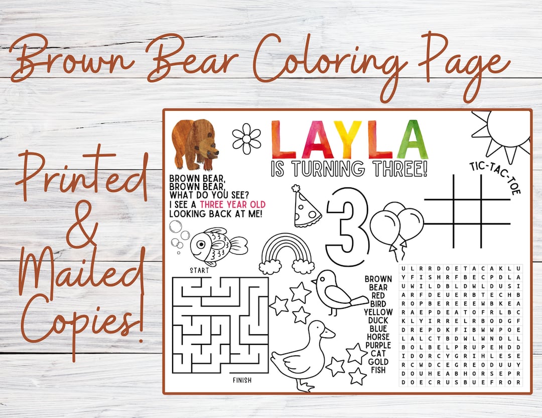 Brown Bear, Brown Bear Coloring Page - Etsy UK