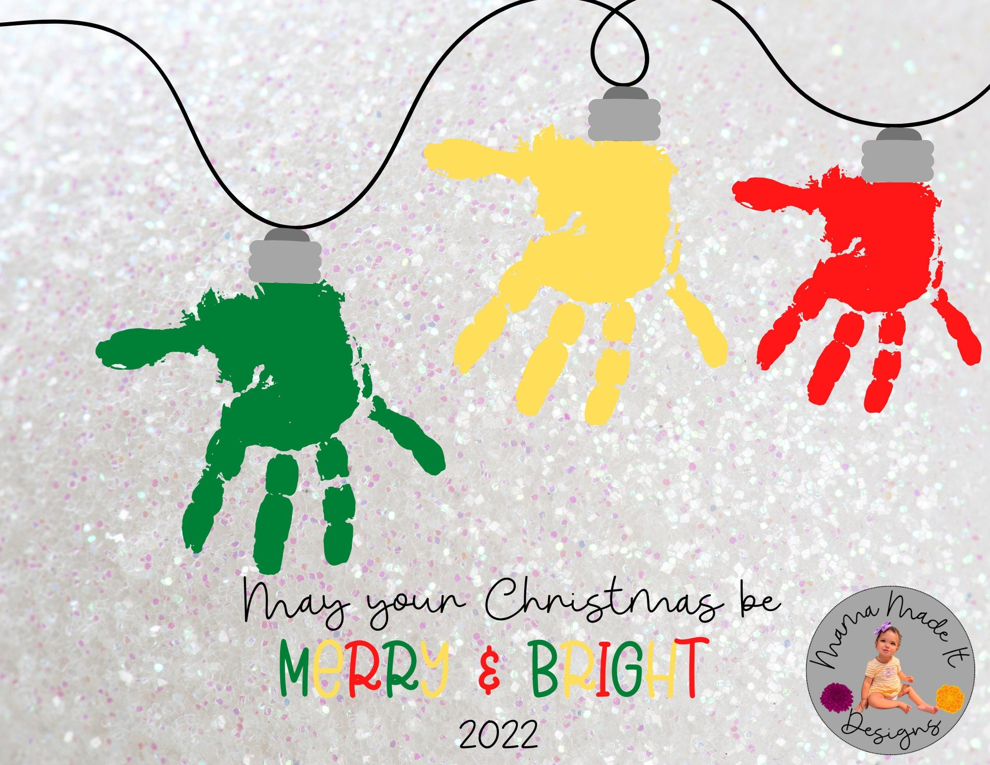 Christmas Lights Handprints Craft - Etsy