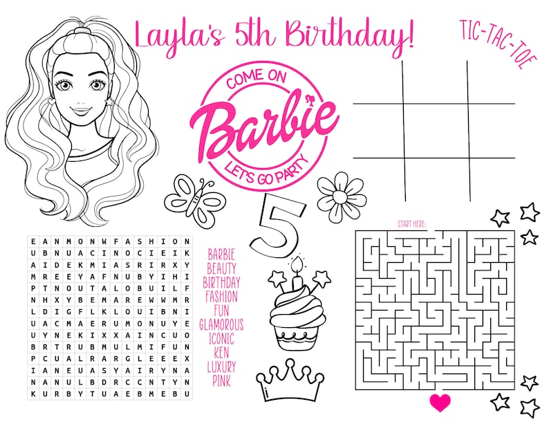 Barbie Coloring Page DIGITAL FILE ONLY - Etsy
