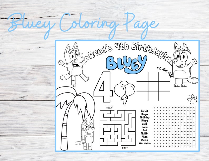 Blue Dog & Family Coloring Page DIGITAL ONLY - Etsy
