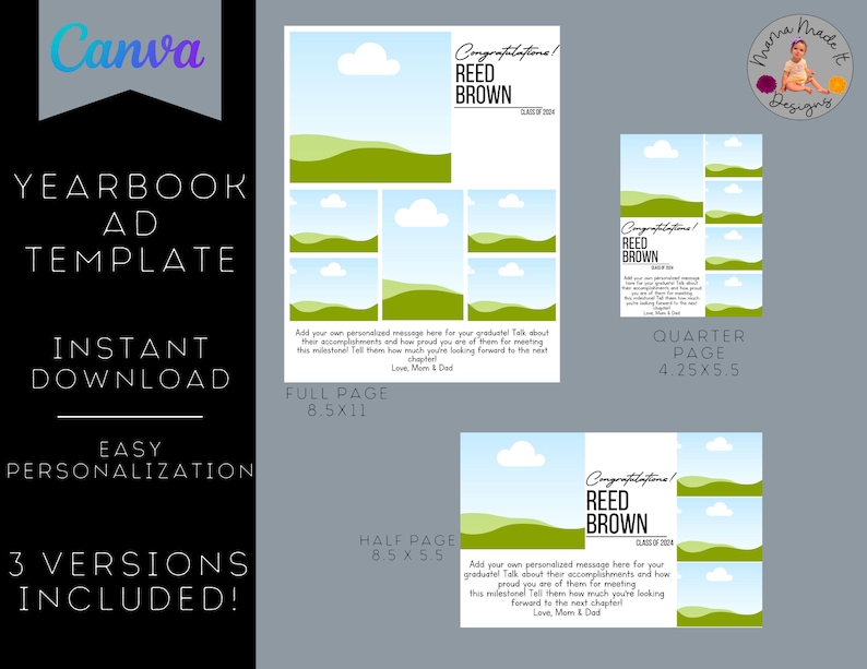 Yearbook Ad Template - Etsy