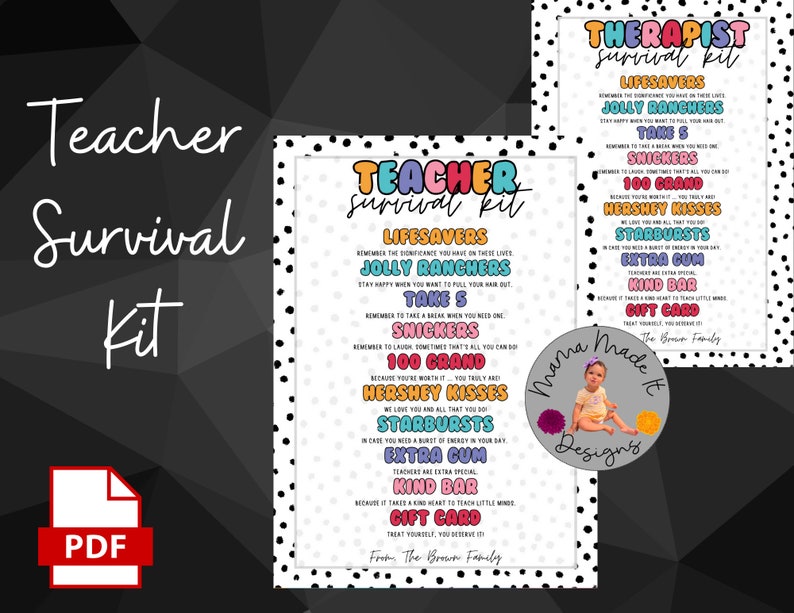 Teacher Survival Kit - Etsy