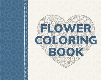 Abstract Flower Coloring Book for Adults | Digital Download | Relaxing ...