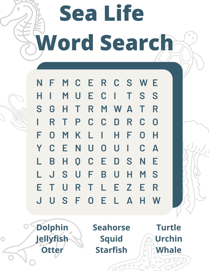 Animal Word Search Pages - Etsy