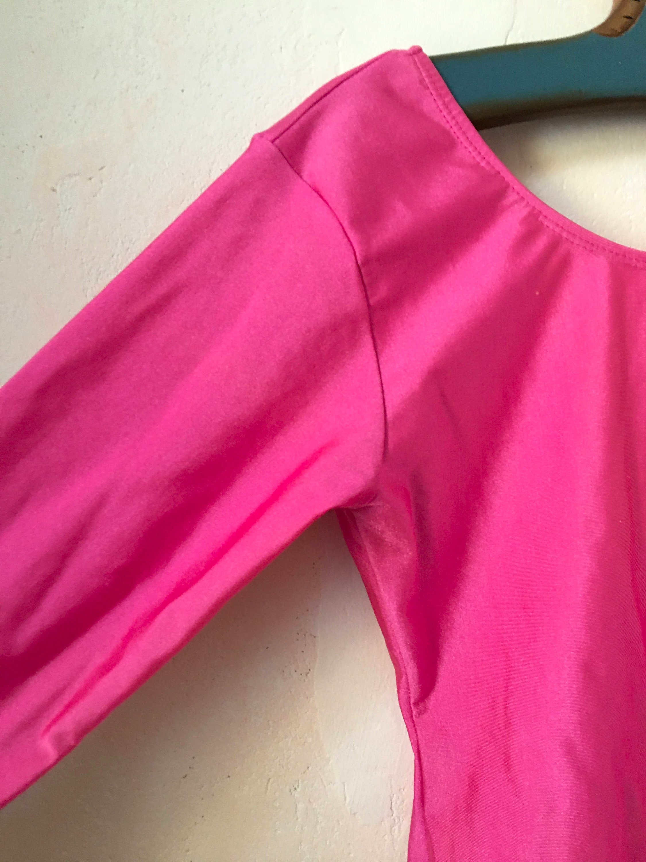 Vintage Girl Swimsuit, Long Sleeved Bold Pink Bathers for Young Girls ...