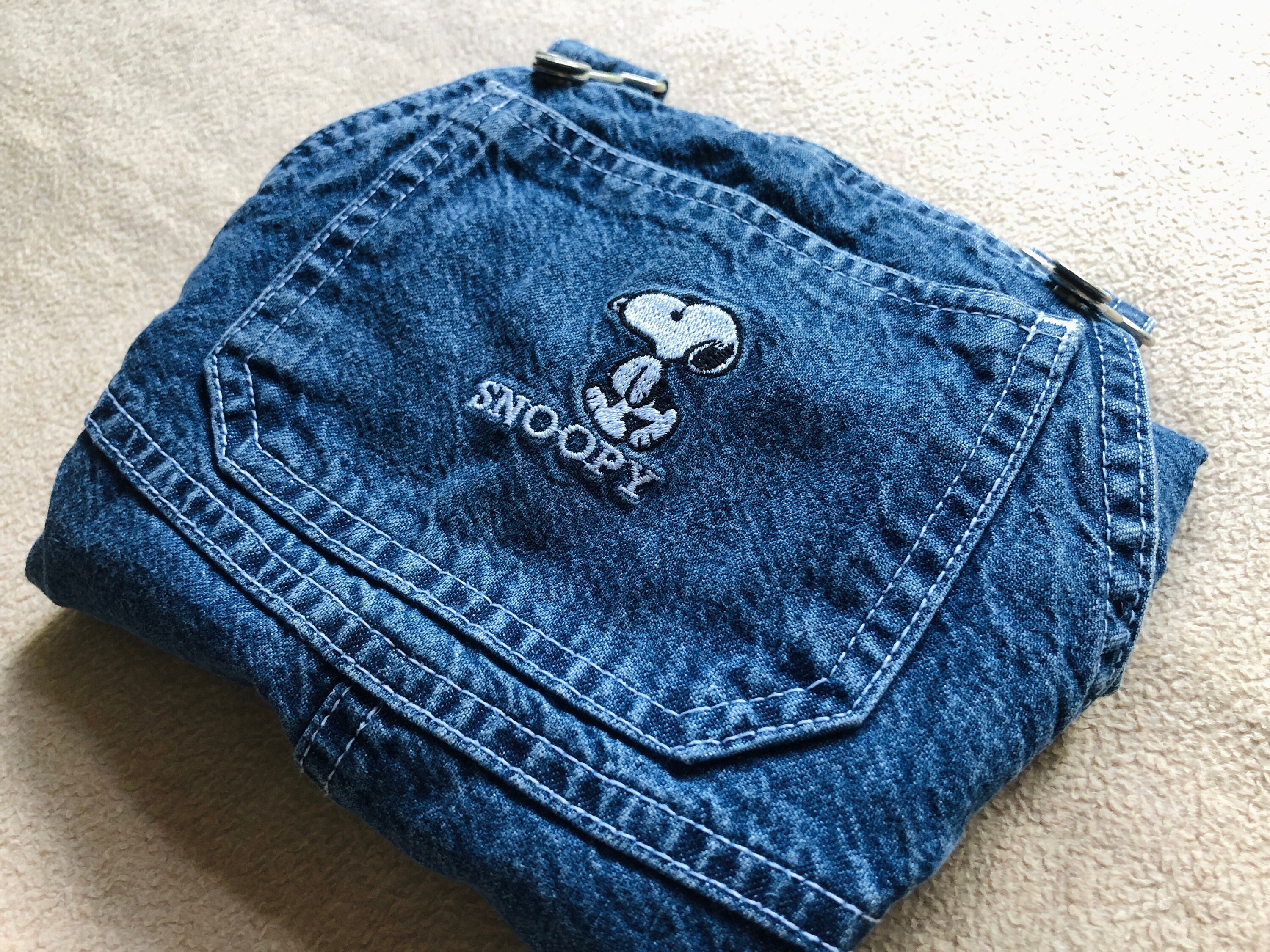 Vintage Snoopy Overall Shorts 90s Blue Denim Dungarees 4T - Etsy
