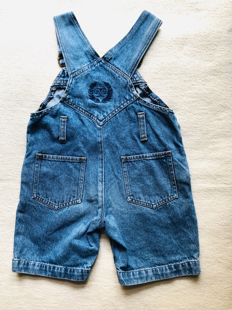 Kids Denim Overall Shorts, Gender Neutral Kids 90s Blue Denim Dungarees ...