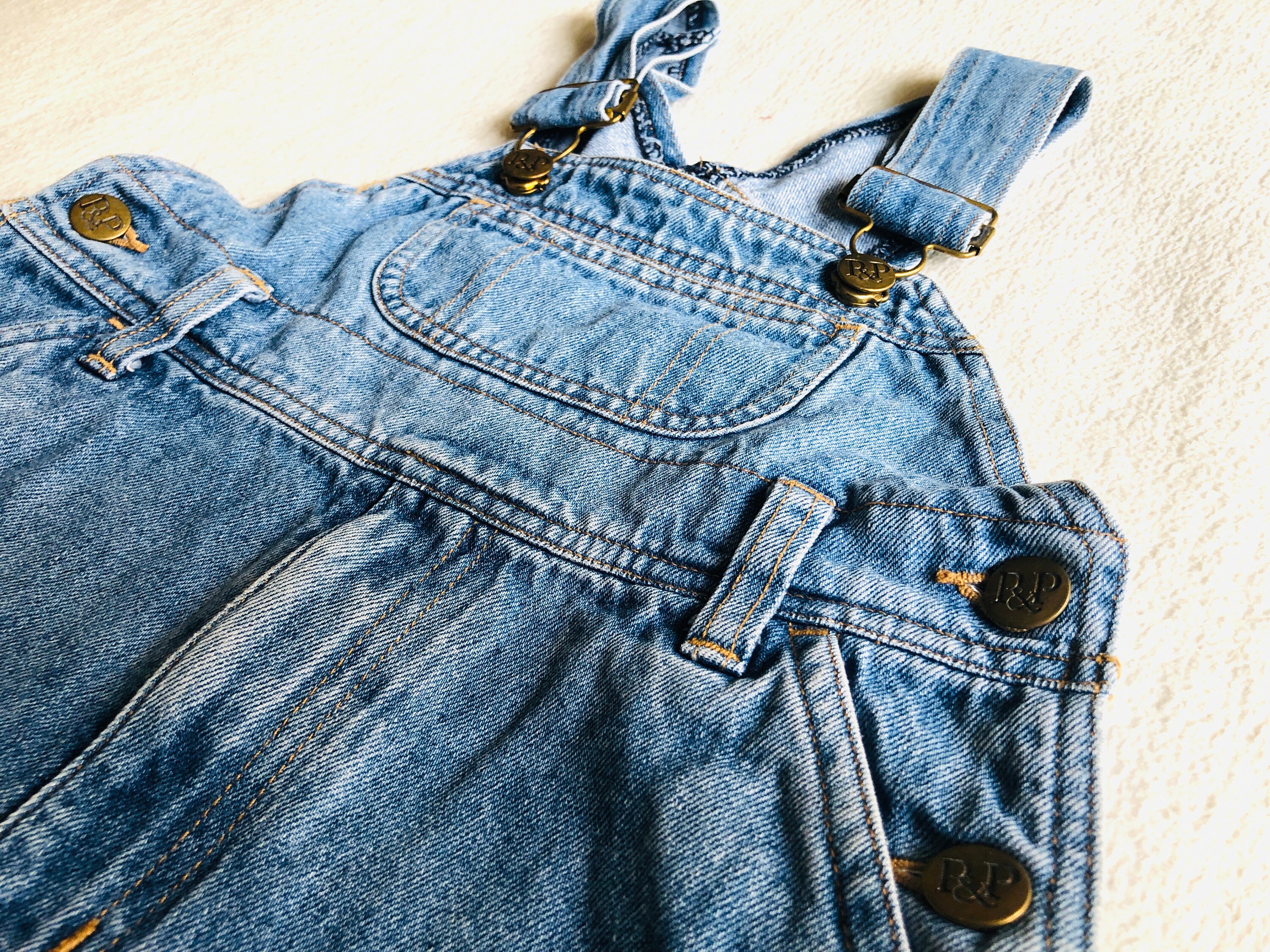 Kids Denim Overall Shorts, Gender Neutral Kids 90s Blue Denim Dungarees ...