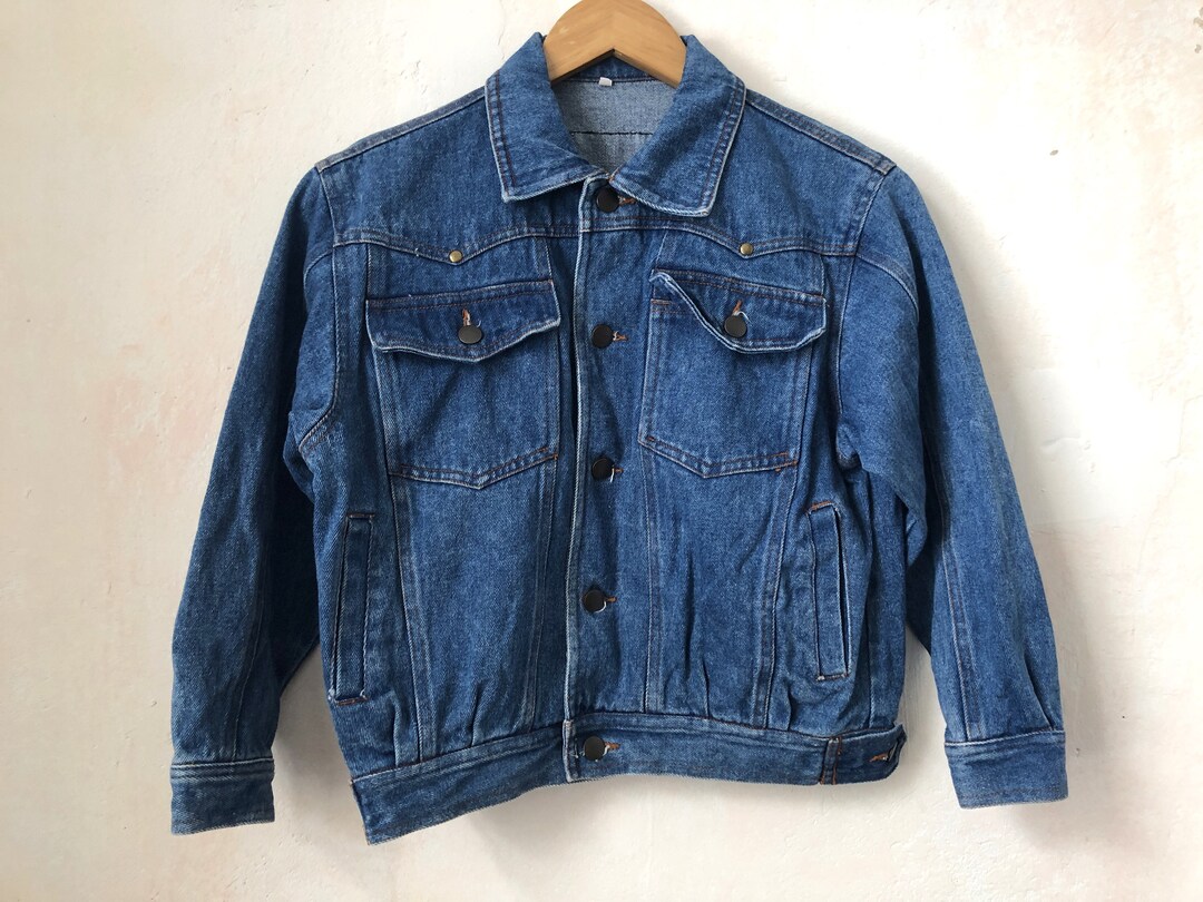 Vintage Kids Denim Jacket With Patch, Boys Classic 90s Retro Jean ...