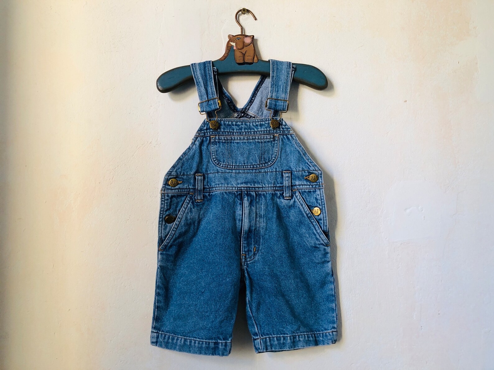 Kids Denim Overall Shorts, Gender Neutral Kids 90s Blue Denim Dungarees ...