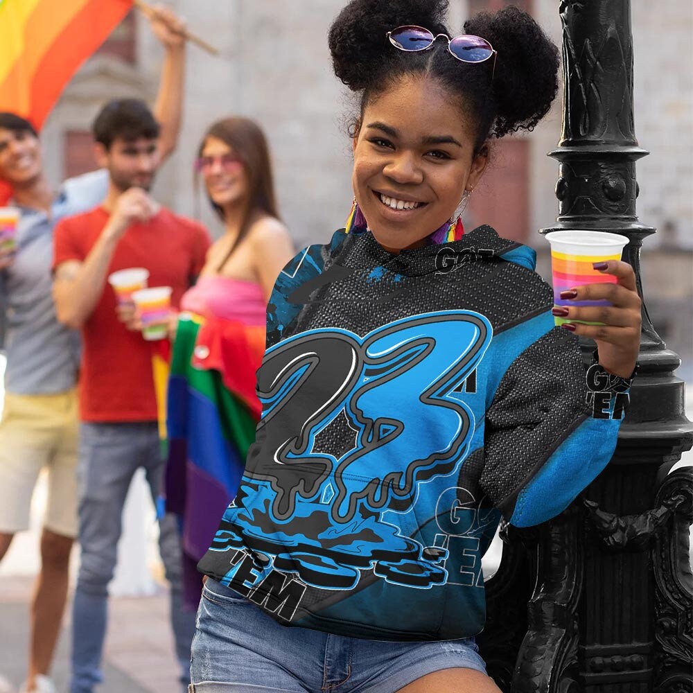 Gift 23 Drip Sneaker Shirt Match Black University Blue 13s Tee Designed ...