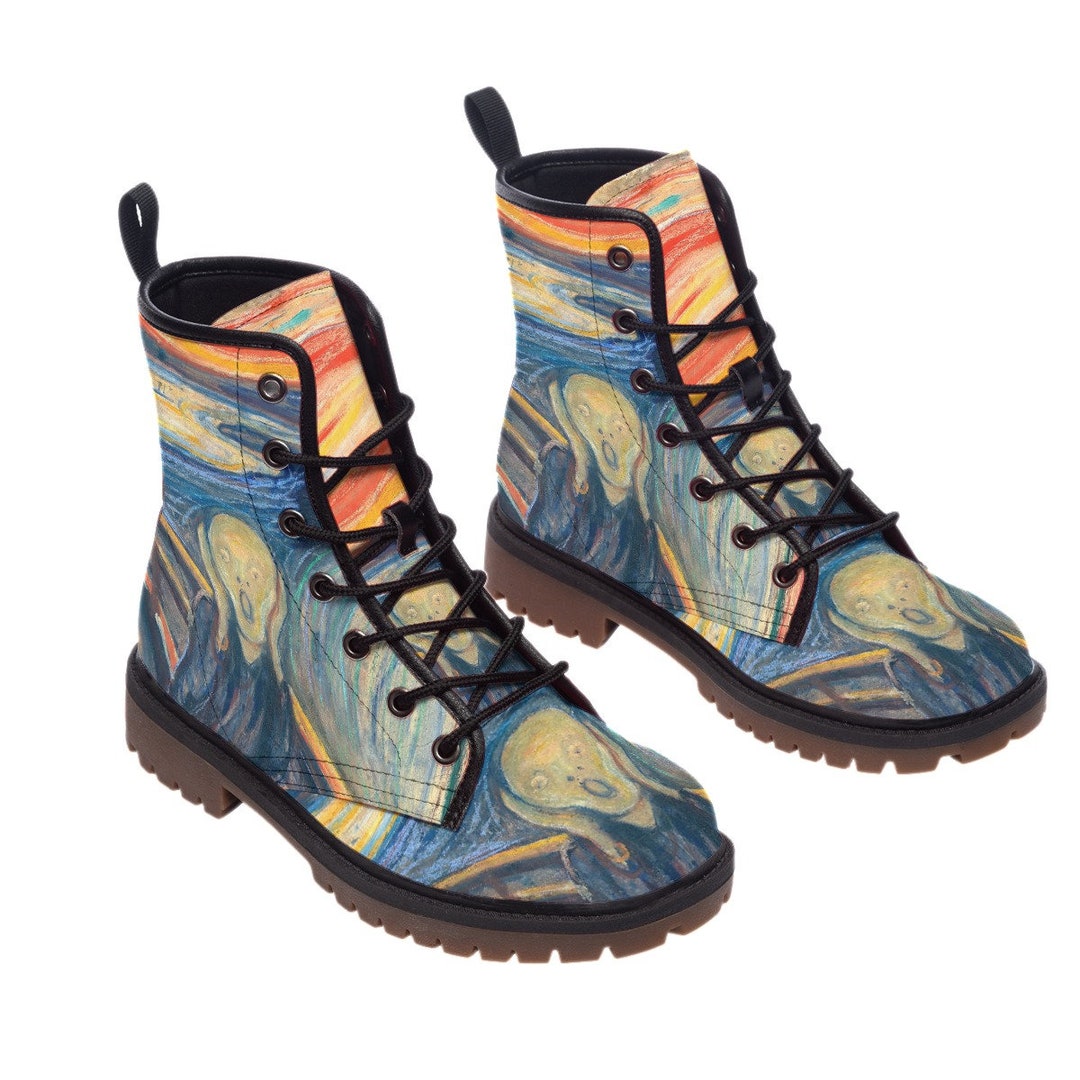 Edvard Munch the Scream /men's Martin Short Boots / All-over Print - Etsy