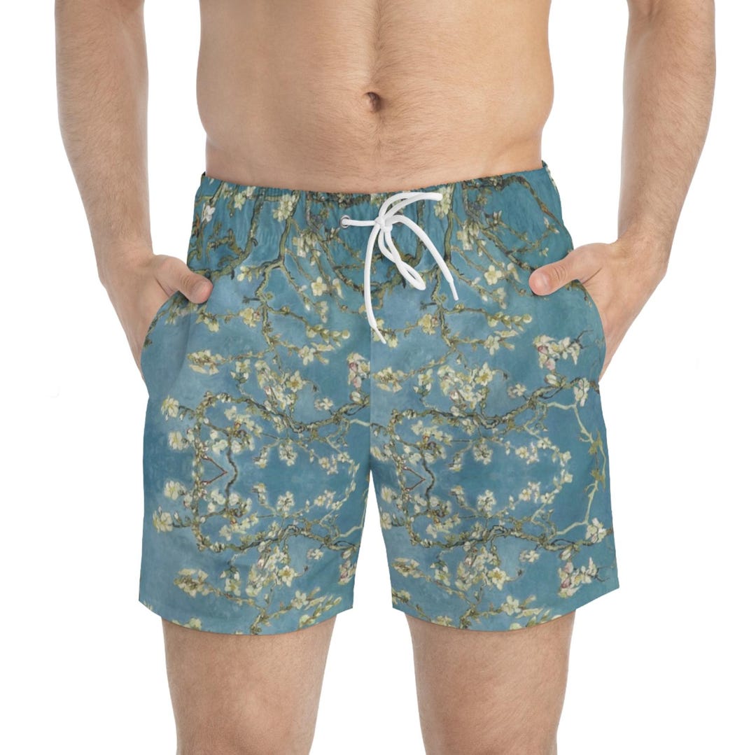 Van Gogh Almond Blossom Swim Trunks: Artistic Beach Shorts - Etsy
