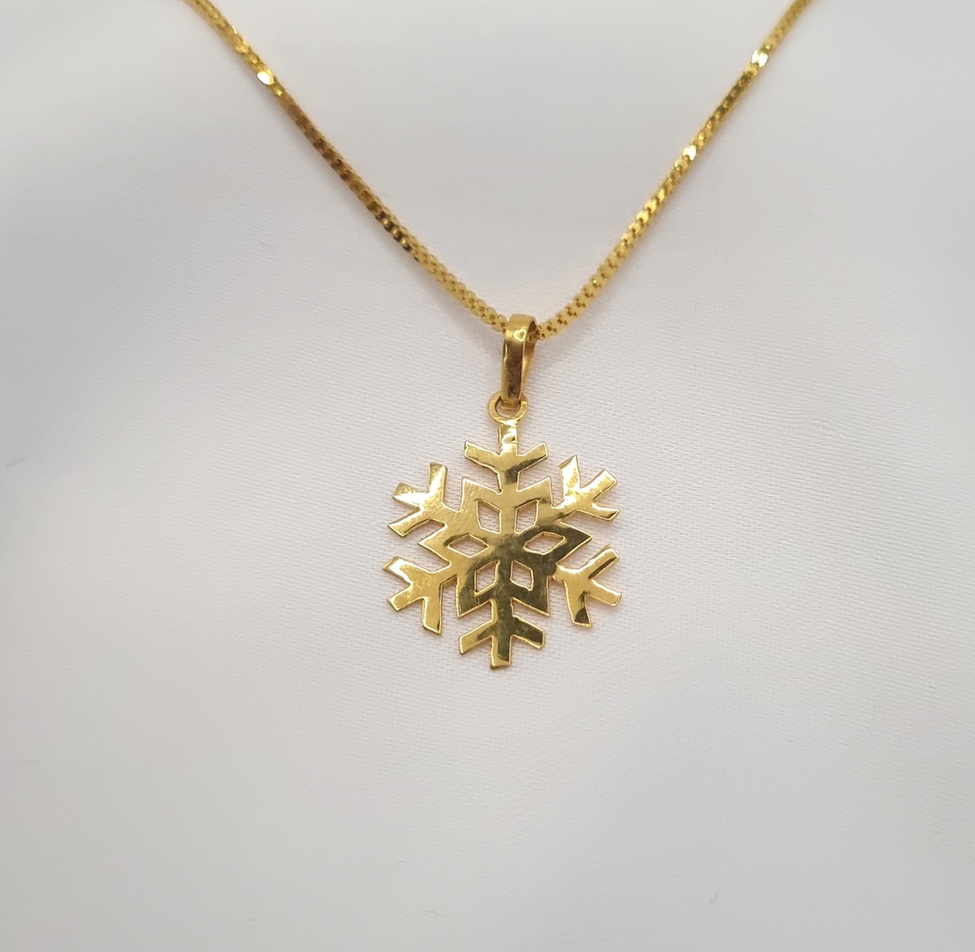 22k Solid Gold Snow Flake Pendant Only - Christmas Gift, Gift Jewellery ...