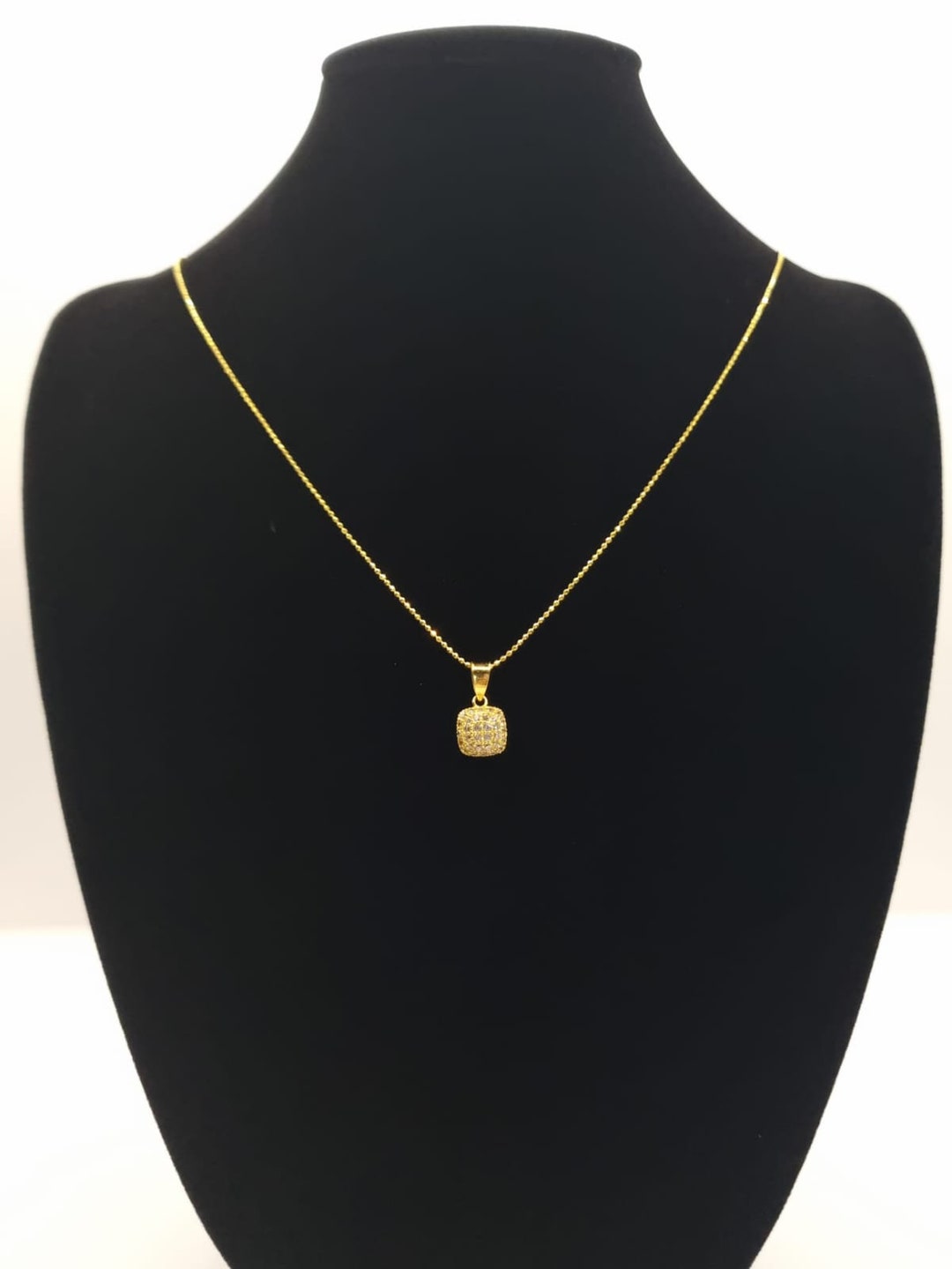 22k Solid Gold Square Pendant / Gold Charms - Etsy