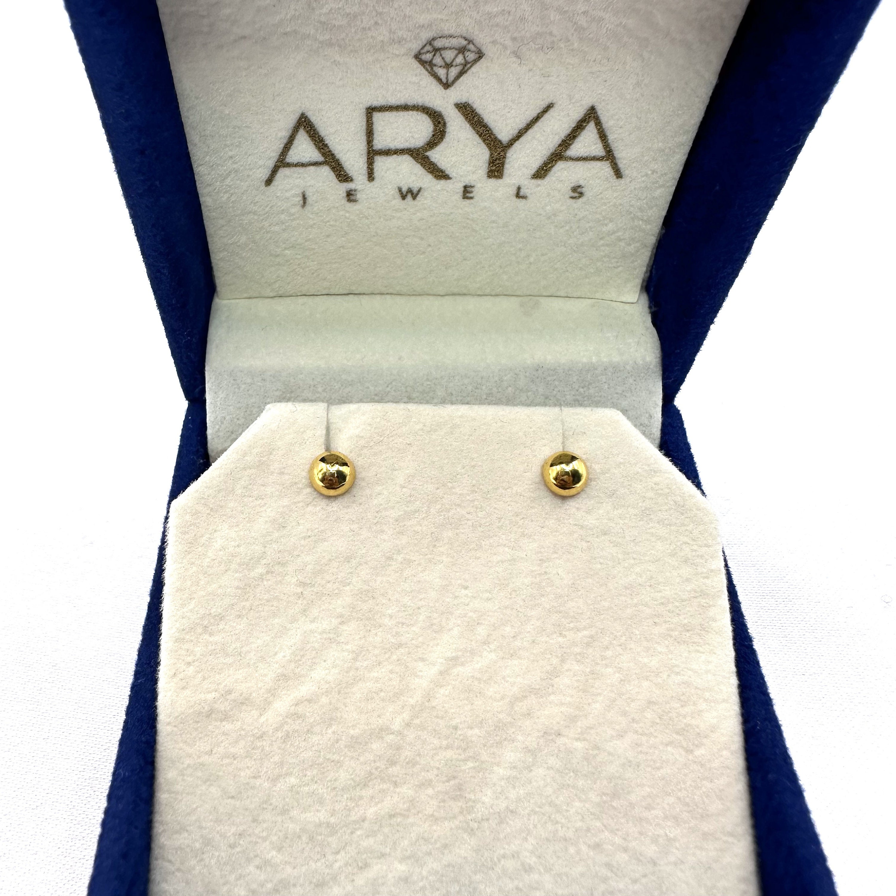 22k Solid Gold Ear Studs / Karabu Earring/ Half Ball Earrings - Etsy