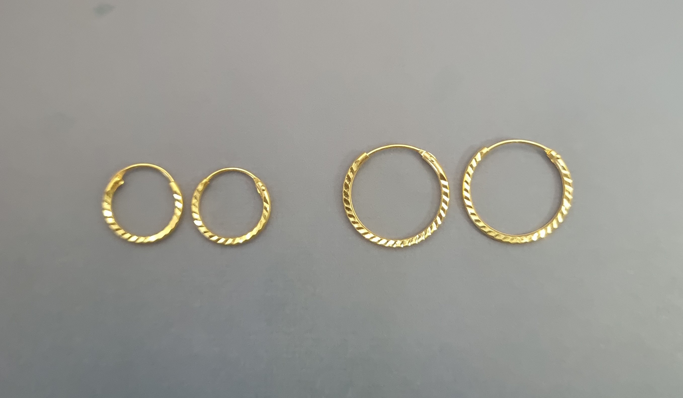 22k Solid Gold Hoop Earrings / Ballies - Etsy