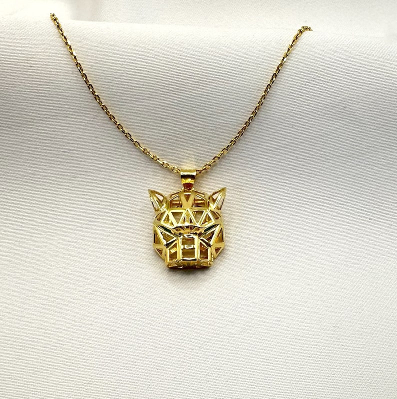 18k Solid Gold 3D Animal Face Pendant Only - Etsy