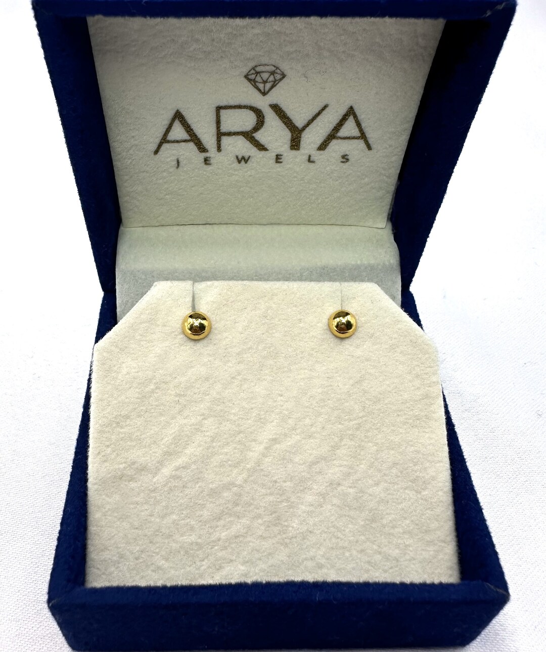 22k Solid Gold Ear Studs / Karabu Earring/ Half Ball Earrings - Etsy