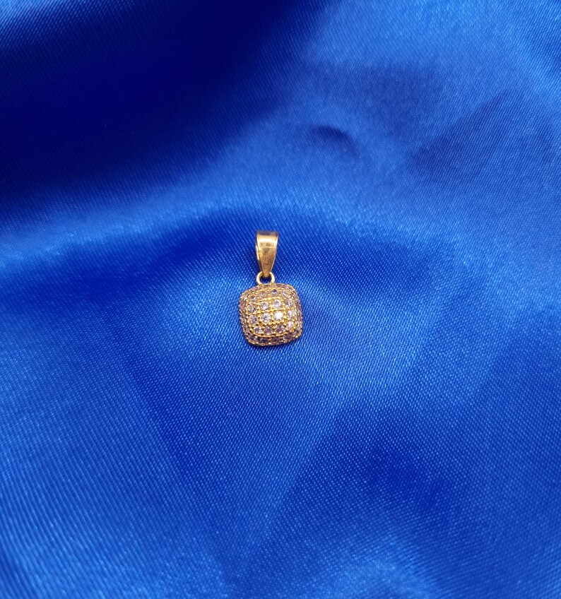 22k Solid Gold Square Pendant / Gold Charms - Etsy