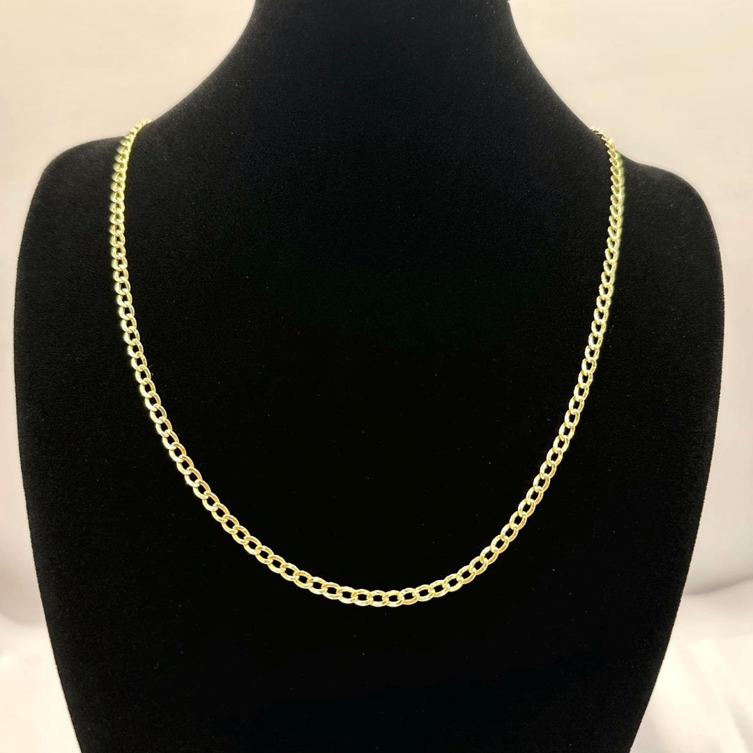 18k Curb Cable Chain, Gift Jewellery, Unisex Gold Chain - Etsy