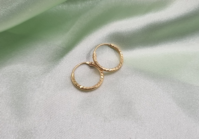 22k Solid Gold Hoop Earrings / Ballies - Etsy