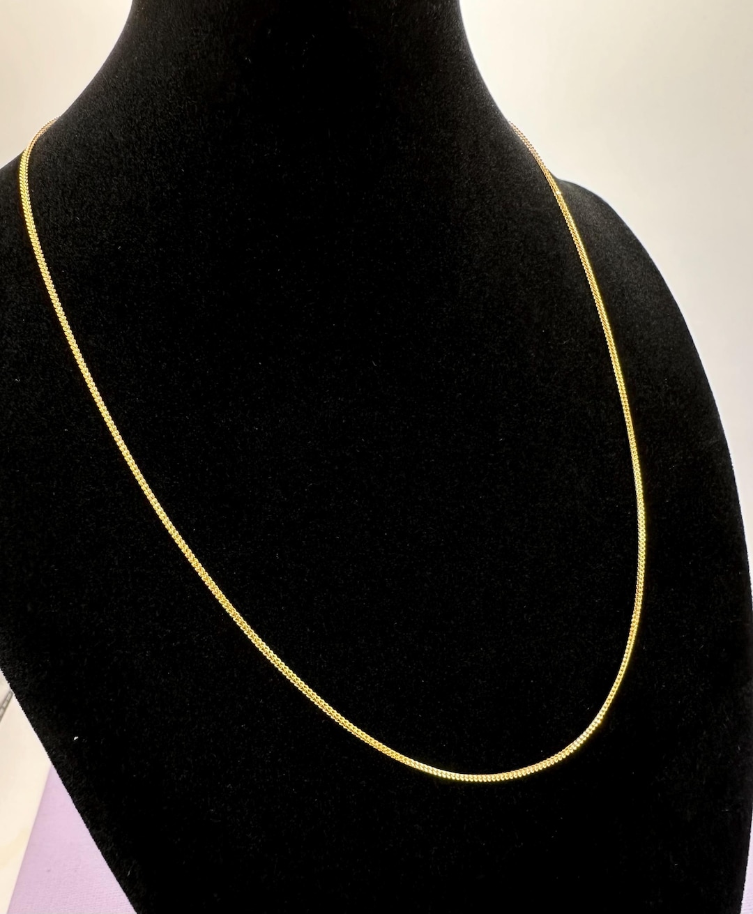 22k Solid Gold Box Chain, Unisex Gold Chain - Etsy