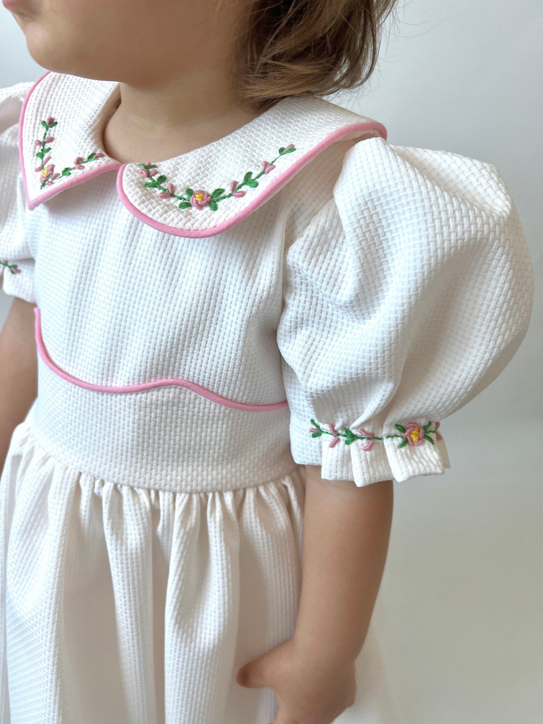 Hand-embroidery Flower Detailed Girls Dress Hand-made Toddler - Etsy