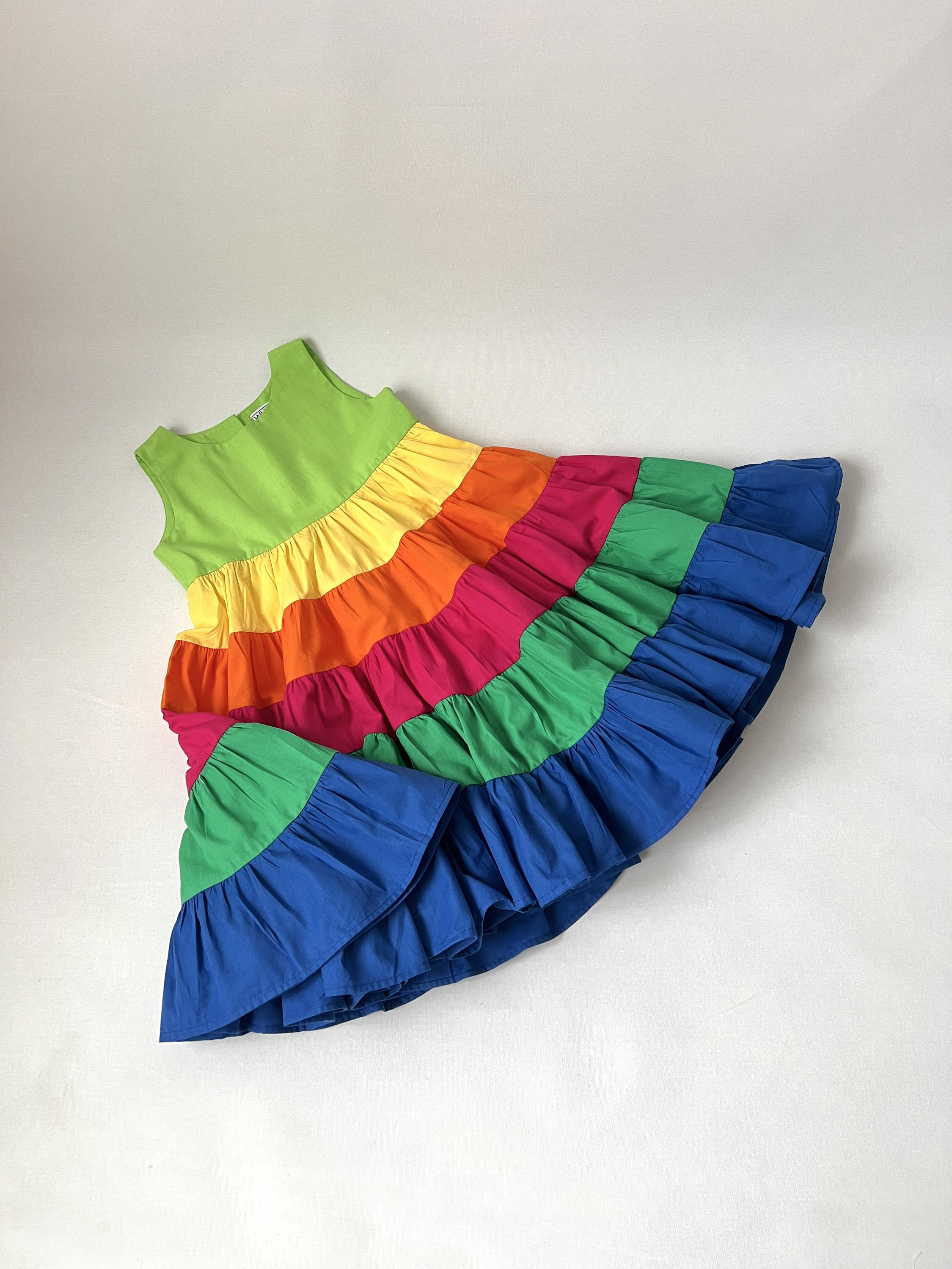 Girls Rainbow Dress, Easter Girls Look, Full Circle Skirt Girls Dress ...