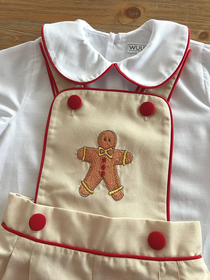 Bosy Christmas Gingerbread Set, Baby Xmas Photo Prop Suspender Shorts ...