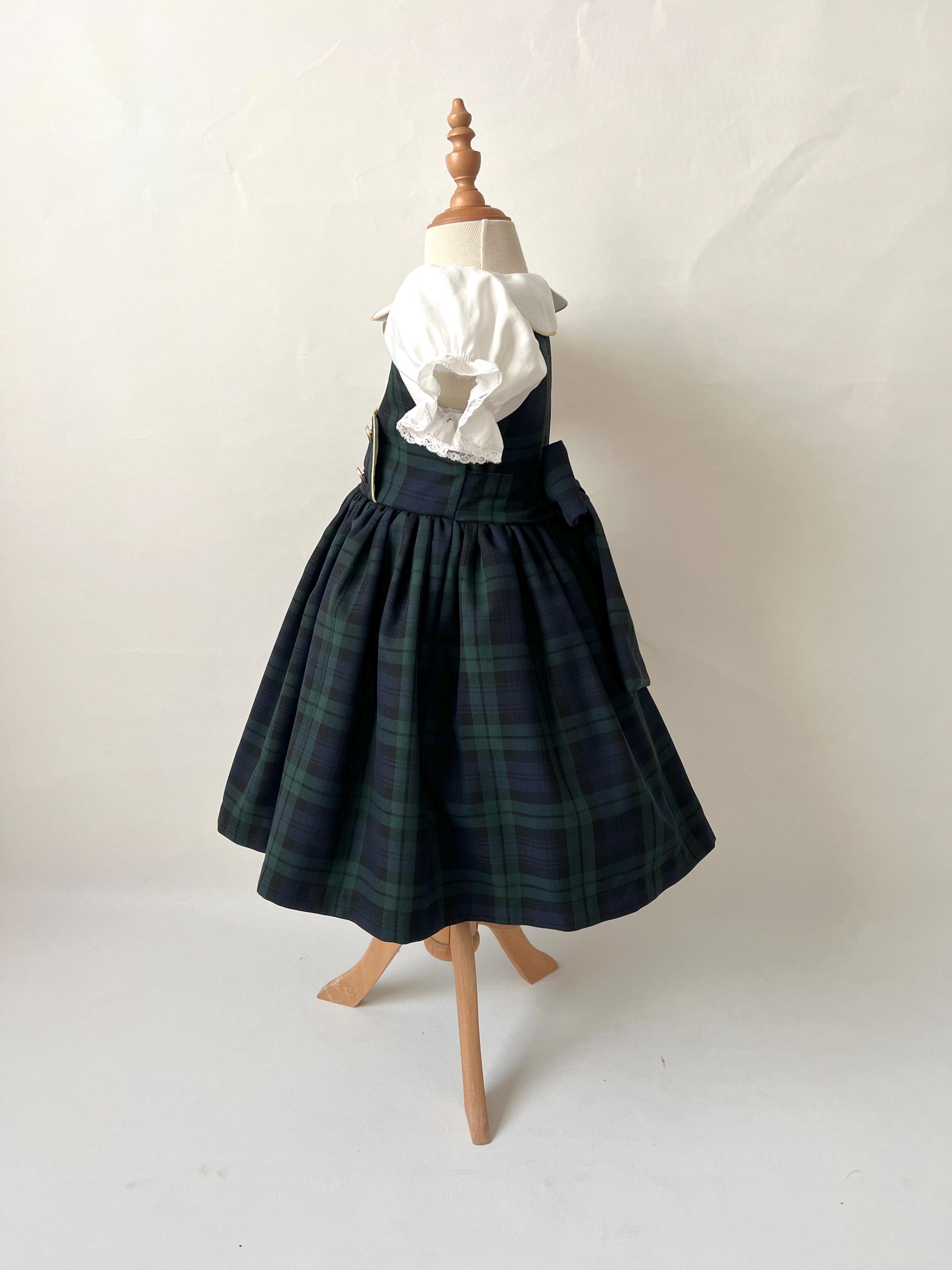 Girls' Green Tartan Dress: Lace Detailed Plaid Toddler Fall Outfit ...