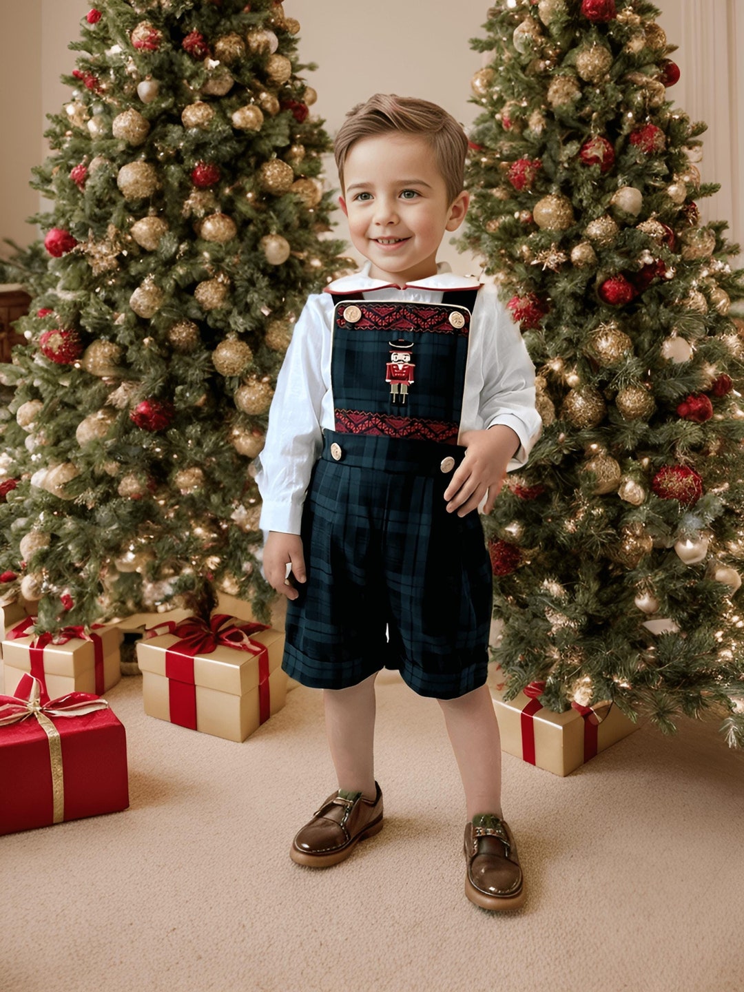 Boys' Nutcracker Christmas Short Set, Baby Boy Tin Soldier Embroidered ...