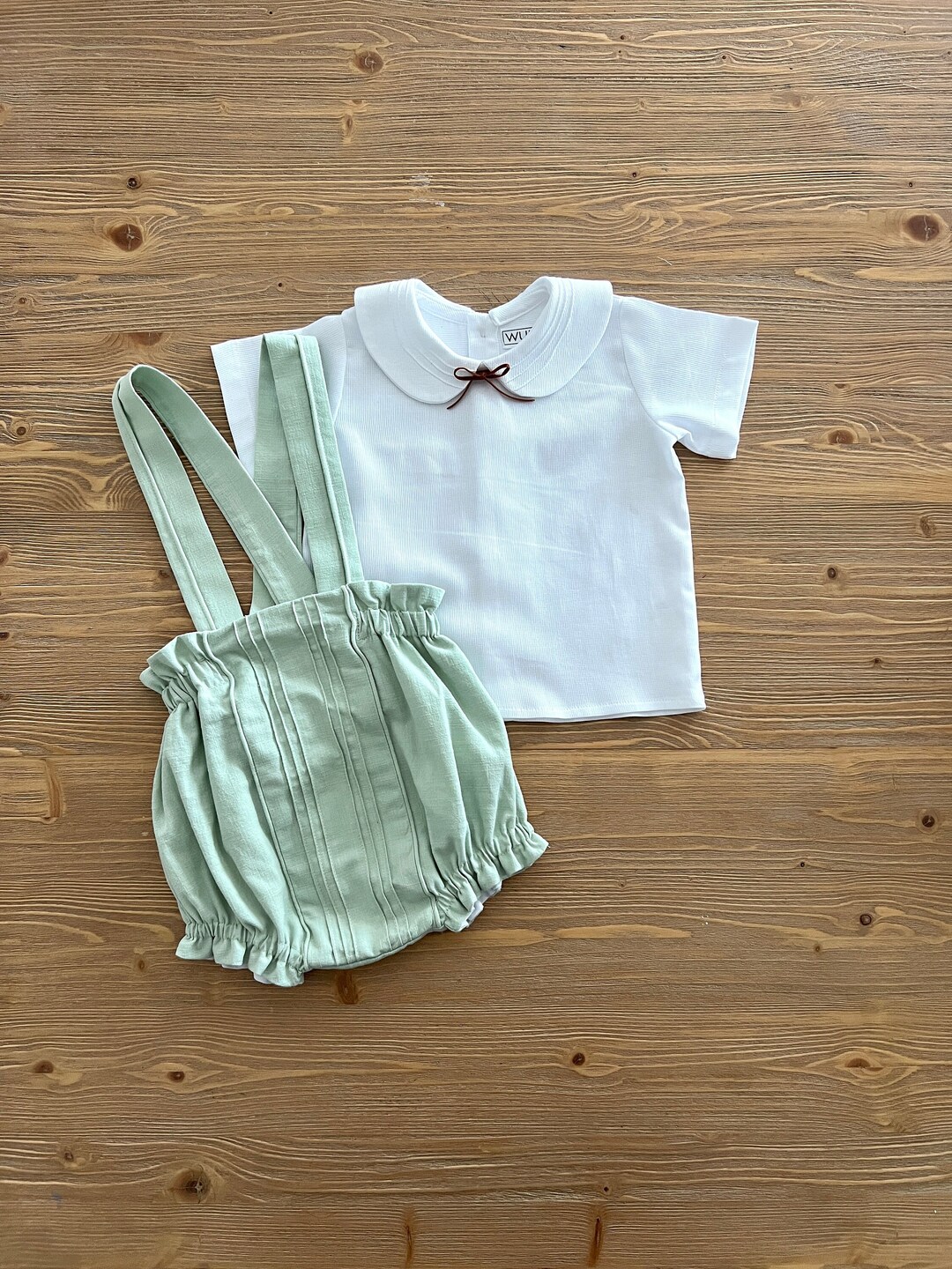 Sage Green Baby Boy Short Set, Baby Boy Bloomers Set, Boys 1st Birthday ...