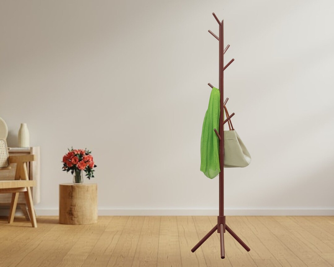 Entryway Wooden Cylindrical Coat Stand Tree Branch Garments - Etsy