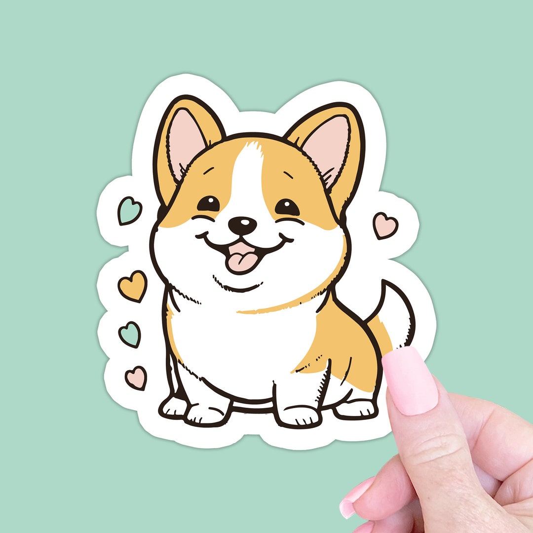 Cute Corgi Sticker Gift Corgi Dog Laptop Sticker Decal Corgi - Etsy