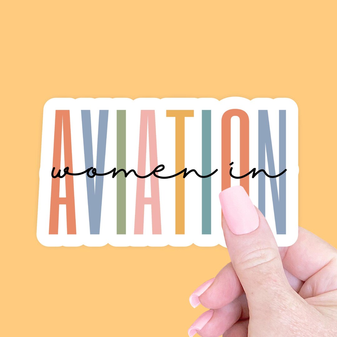 Women in Aviation Sticker Gift, Pilot Aviation Womens Laptop Sticker ...