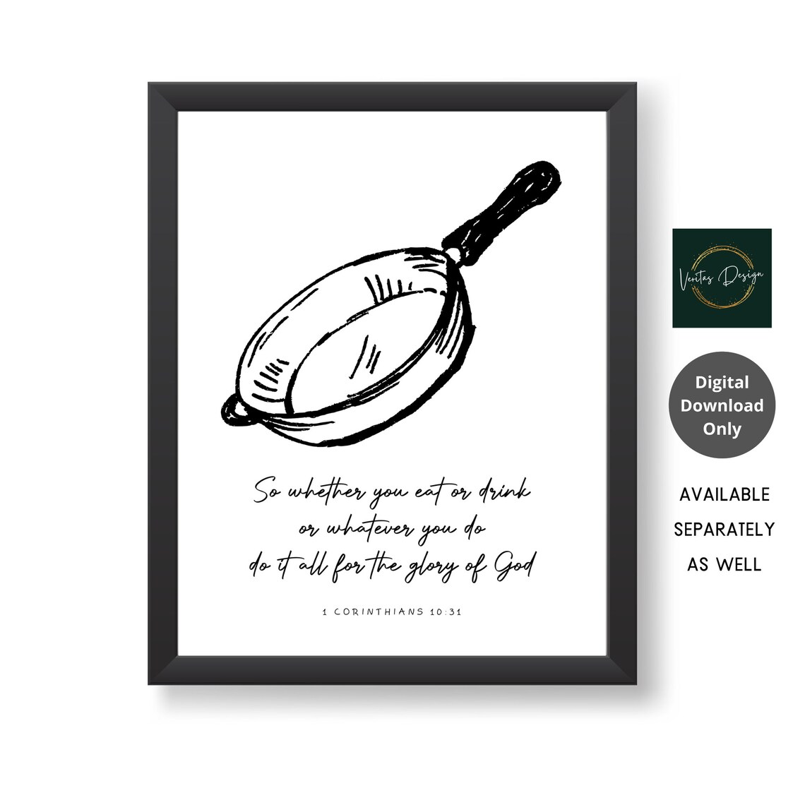 Psalm 143:8 & 1 Corinthians 1031 Kitchen Scripture Wall Art Bible Verse ...