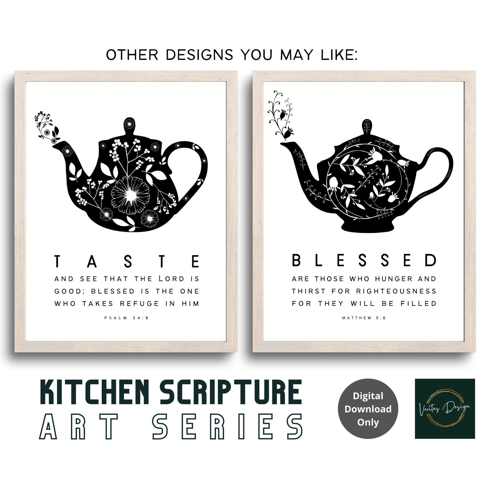 Psalm 143:8 & 1 Corinthians 1031 Kitchen Scripture Wall Art Bible Verse ...