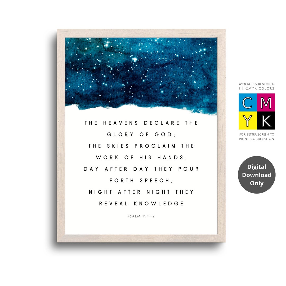 Psalm 19:1-2 Worship Bible Verse Scripture Art Printable | Christian ...