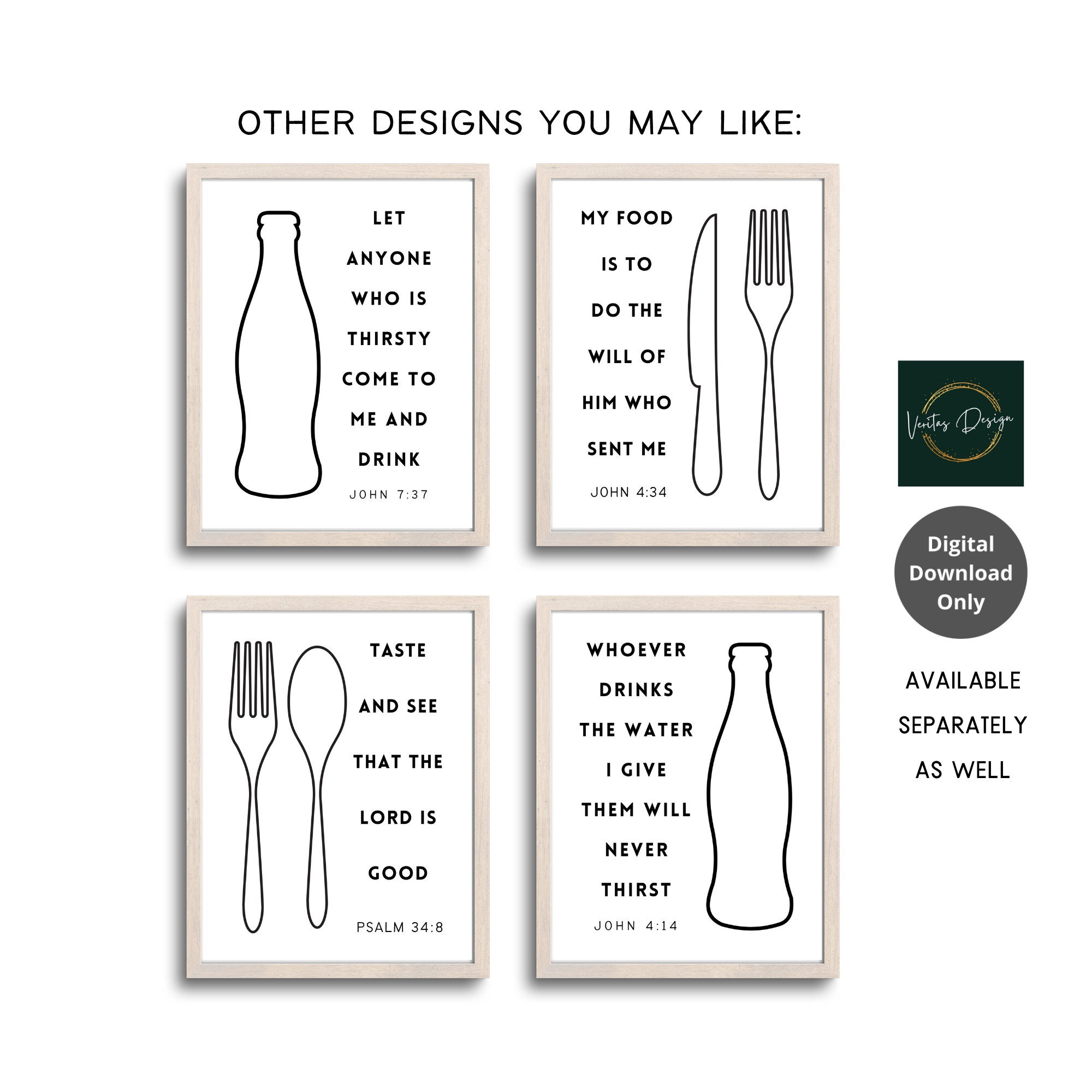 Psalm 143:8 & 1 Corinthians 1031 Kitchen Scripture Wall Art Bible Verse ...