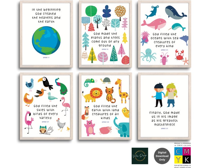 Bible Journaling Template - in the Beginning God Created the Heaven and ...