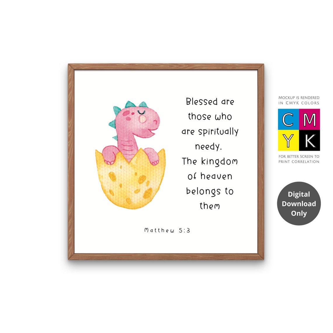 Dinosaur Beatitudes Bible Verse Children Kids Scripture Wall Art ...