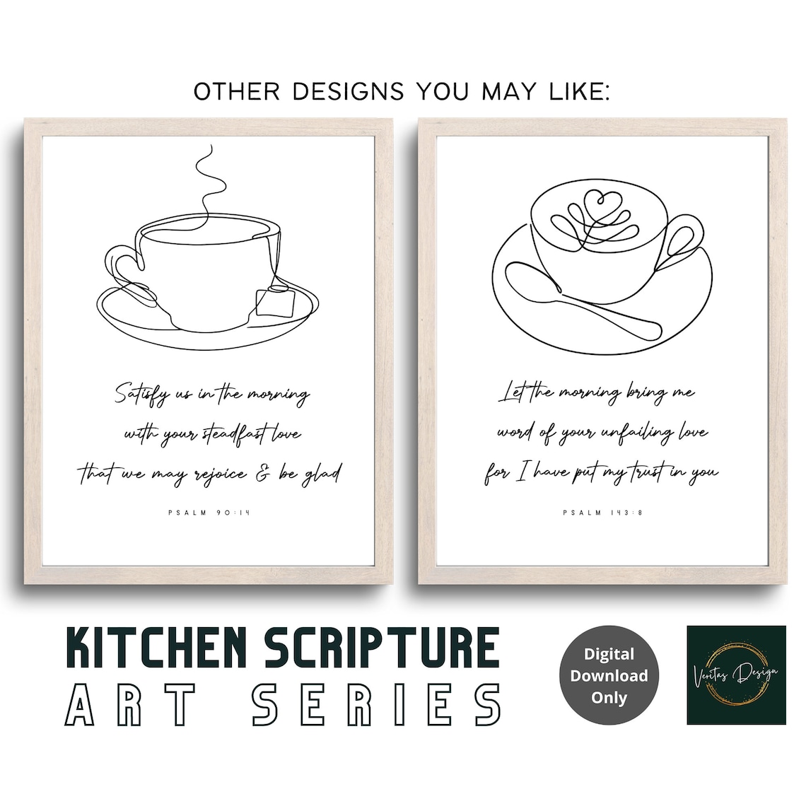 Psalm 143:8 & 1 Corinthians 1031 Kitchen Scripture Wall Art Bible Verse ...