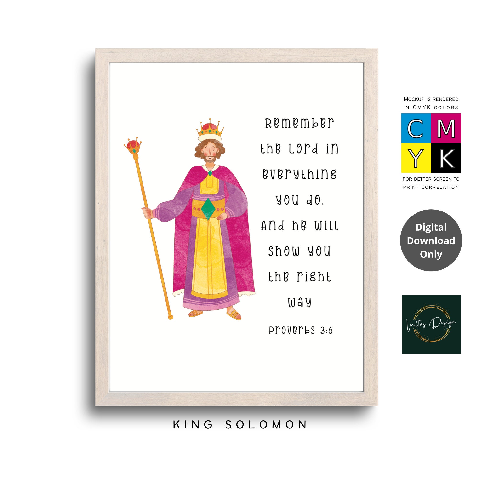 Bible Characters Bible Verse Children Kids Scripture Wall Art Printable ...
