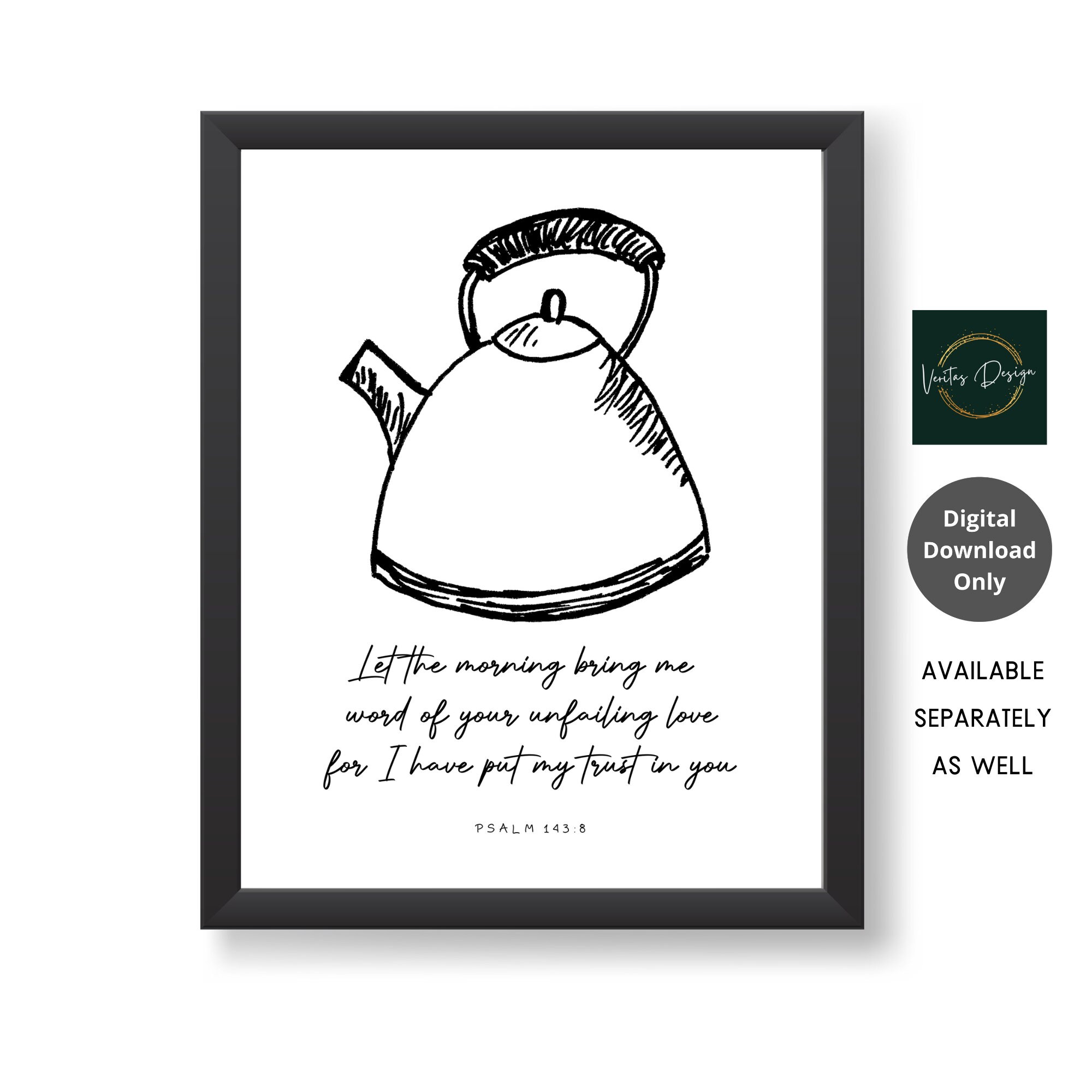 Psalm 143:8 & 1 Corinthians 1031 Kitchen Scripture Wall Art Bible Verse ...